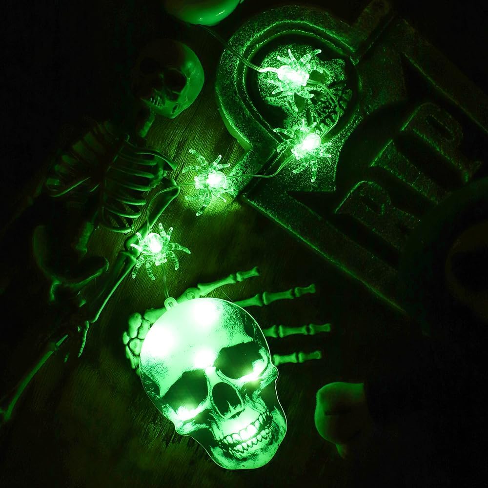 Amazon.com : Halloween String Lights, 2 Packs Skull String Lights 30 ...