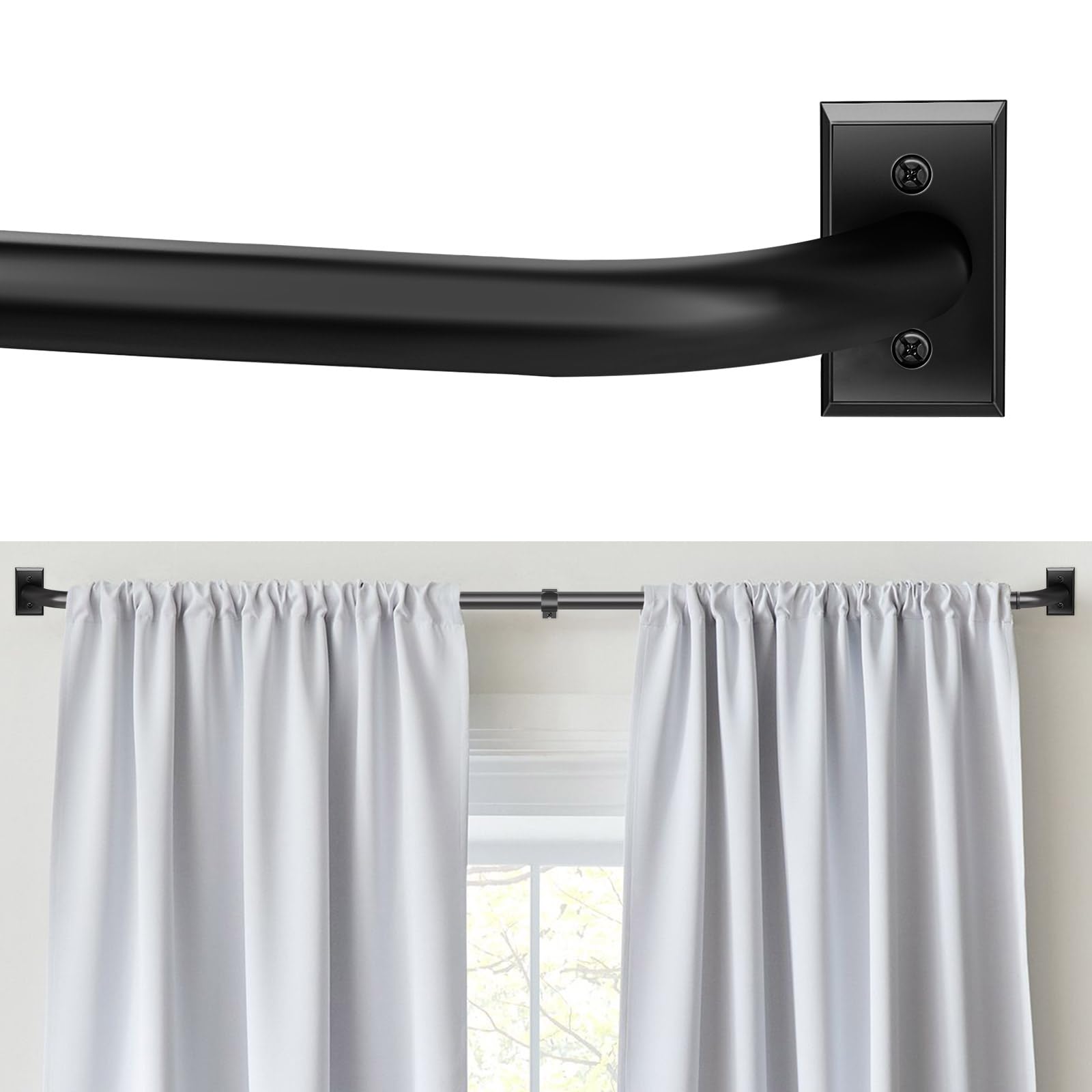 Amazon.com: ZYRW Blackout Curtain Rod, Adjustable Extra Long Curtain ...
