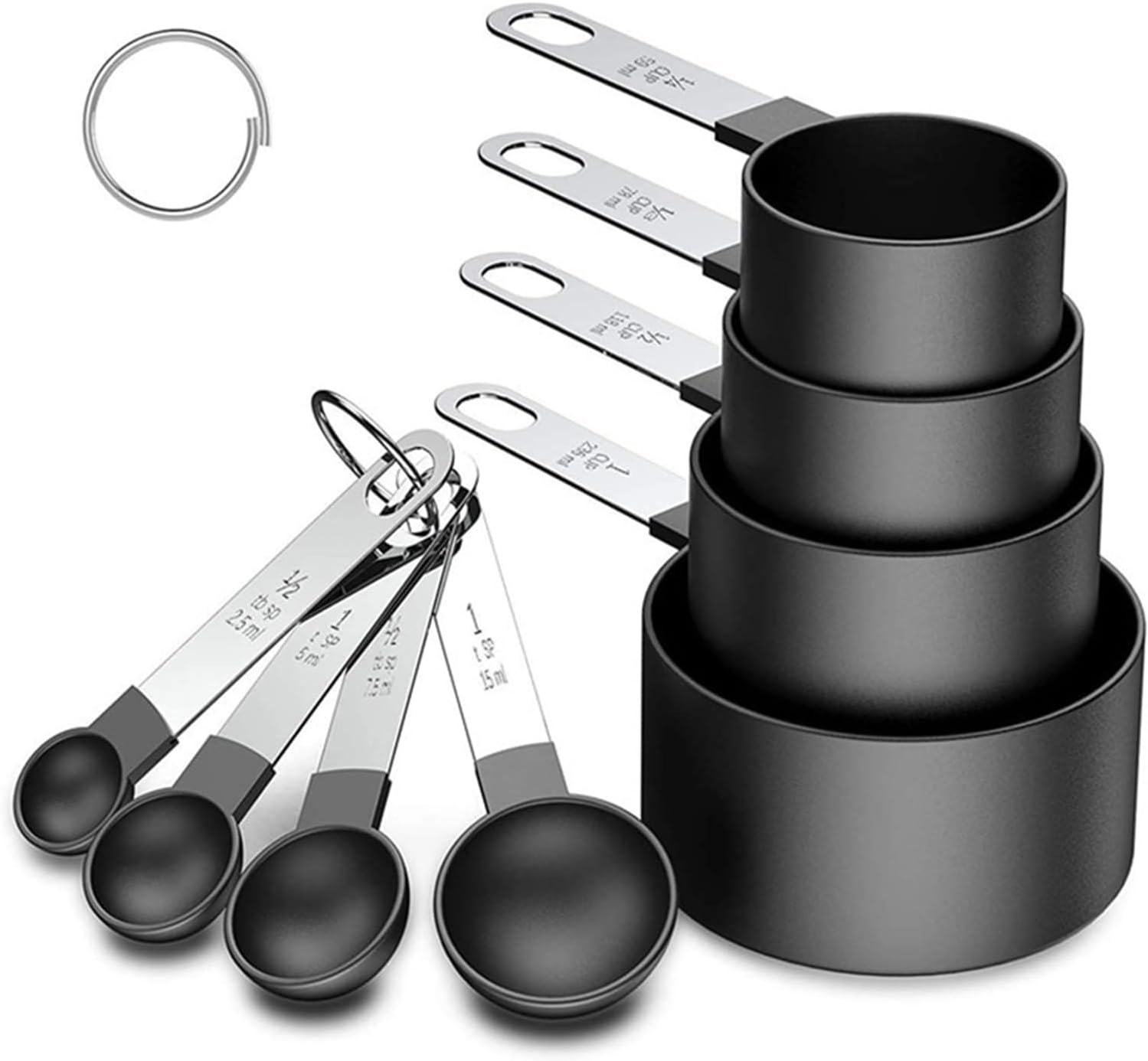 Amazon.com: Measuring Cups and Spoons Set of 8 Pieces, nesting ...