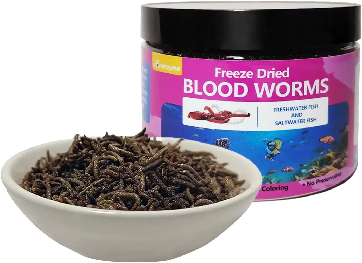 Amazon.com: Vorenzyme Freeze Dried Blood Worms Fish Food - High Protein ...