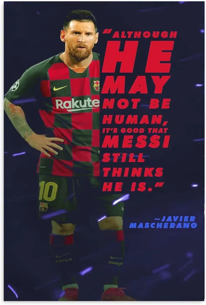 Amazon.com: Lionel Messi Wall Art Poster,Soccer Superstar Football ...