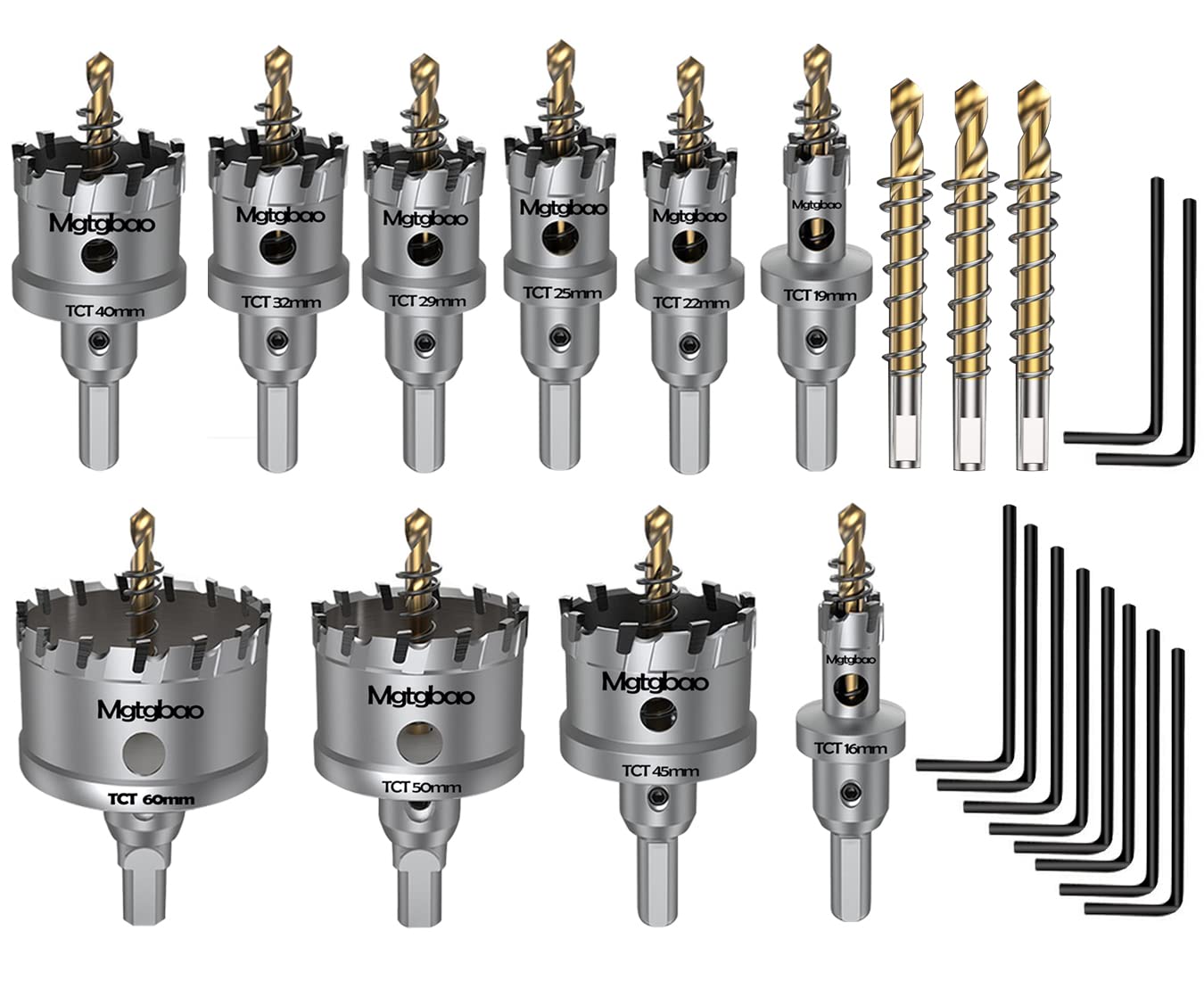 Amazon.com: Mgtgbao 10pcs TCT Hole Saw Kit for Hard Metal, Tungsten ...