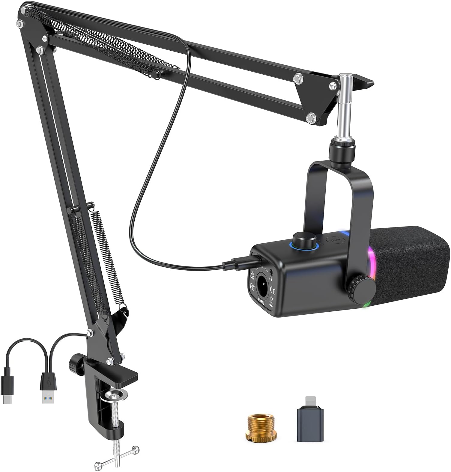 Amazon.com: ZealSound XLR/USB Dynamic Microphone for Gaming Podcast,Mic ...