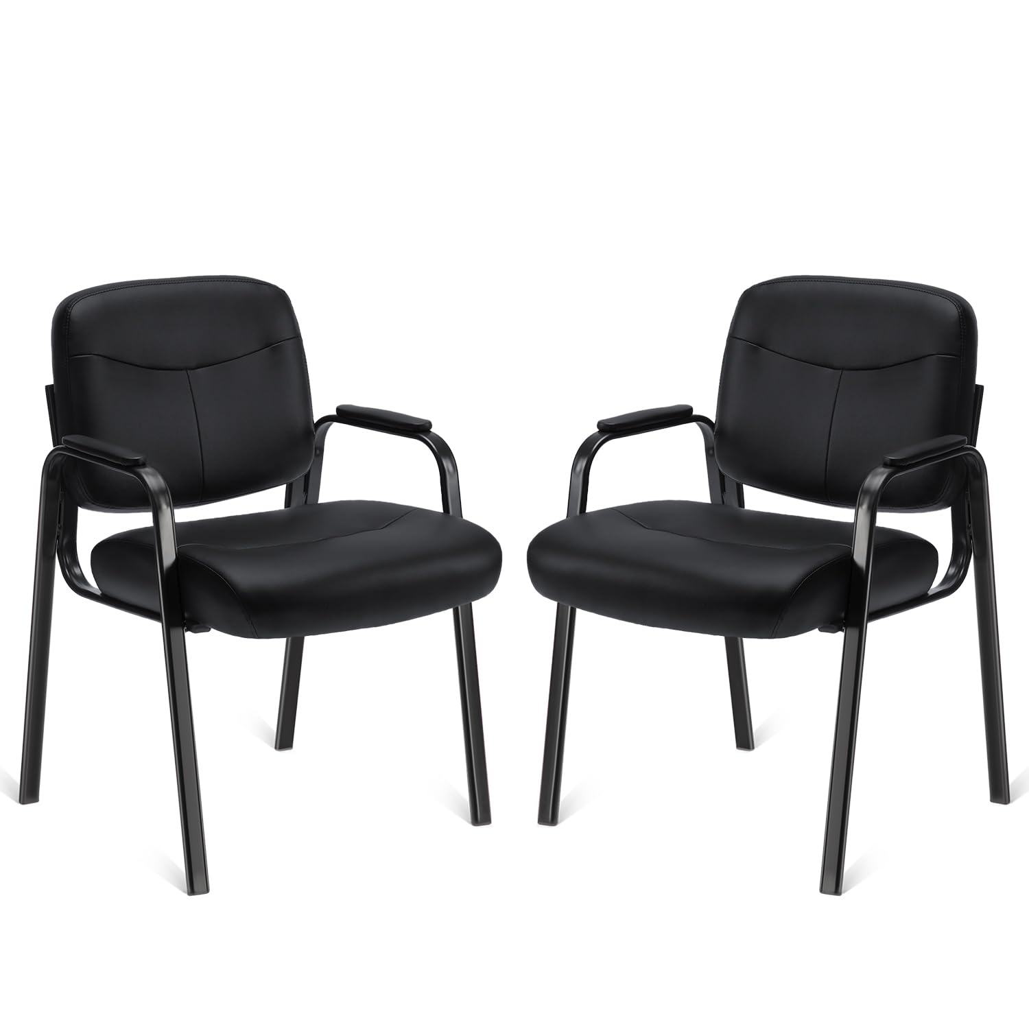 DUMOS Waiting Room Guest Chairs Set of 2 with Padded Arms, Leather ...