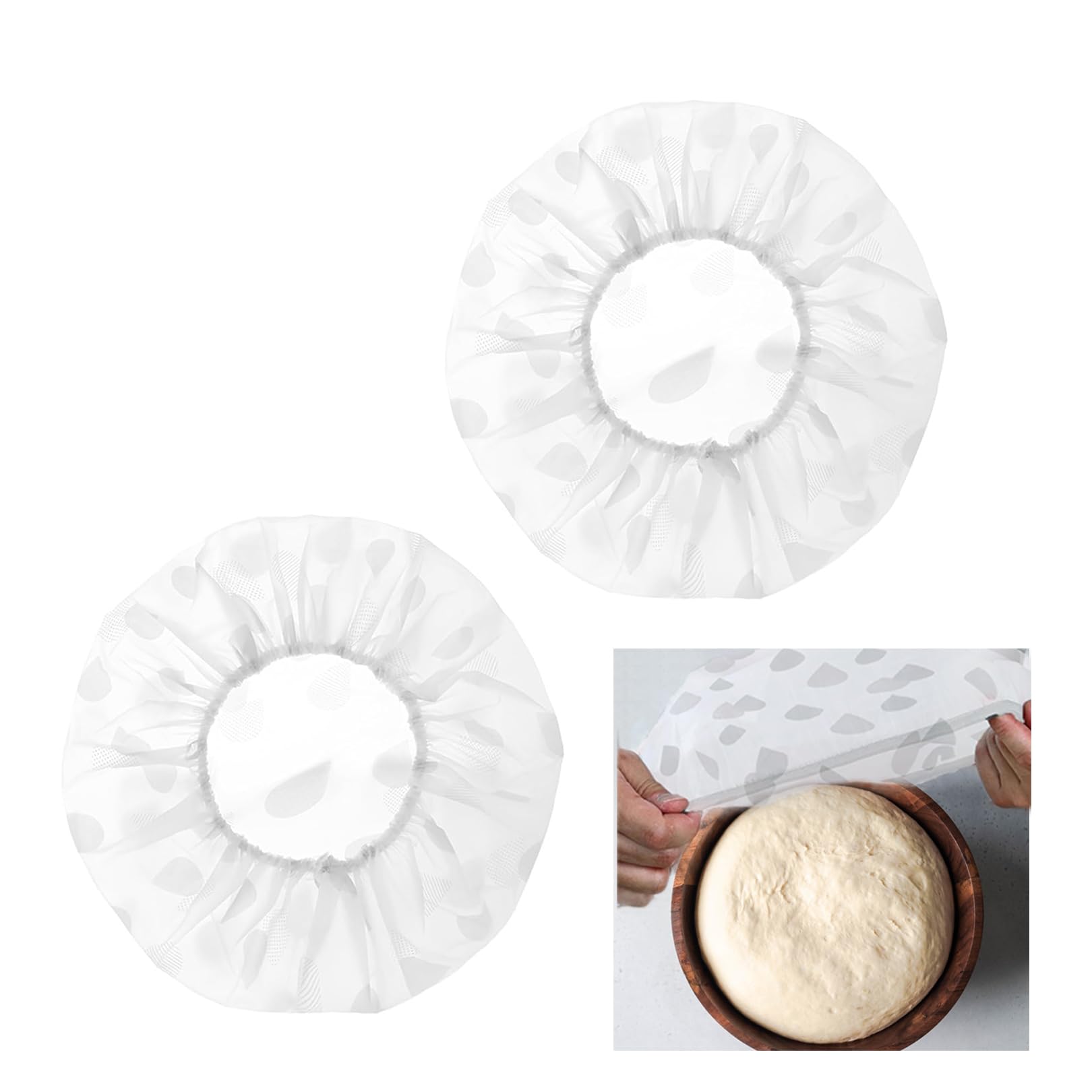 Set of 2 Cover Caps for Food Bread Baking Accessories Proofing Basket ...
