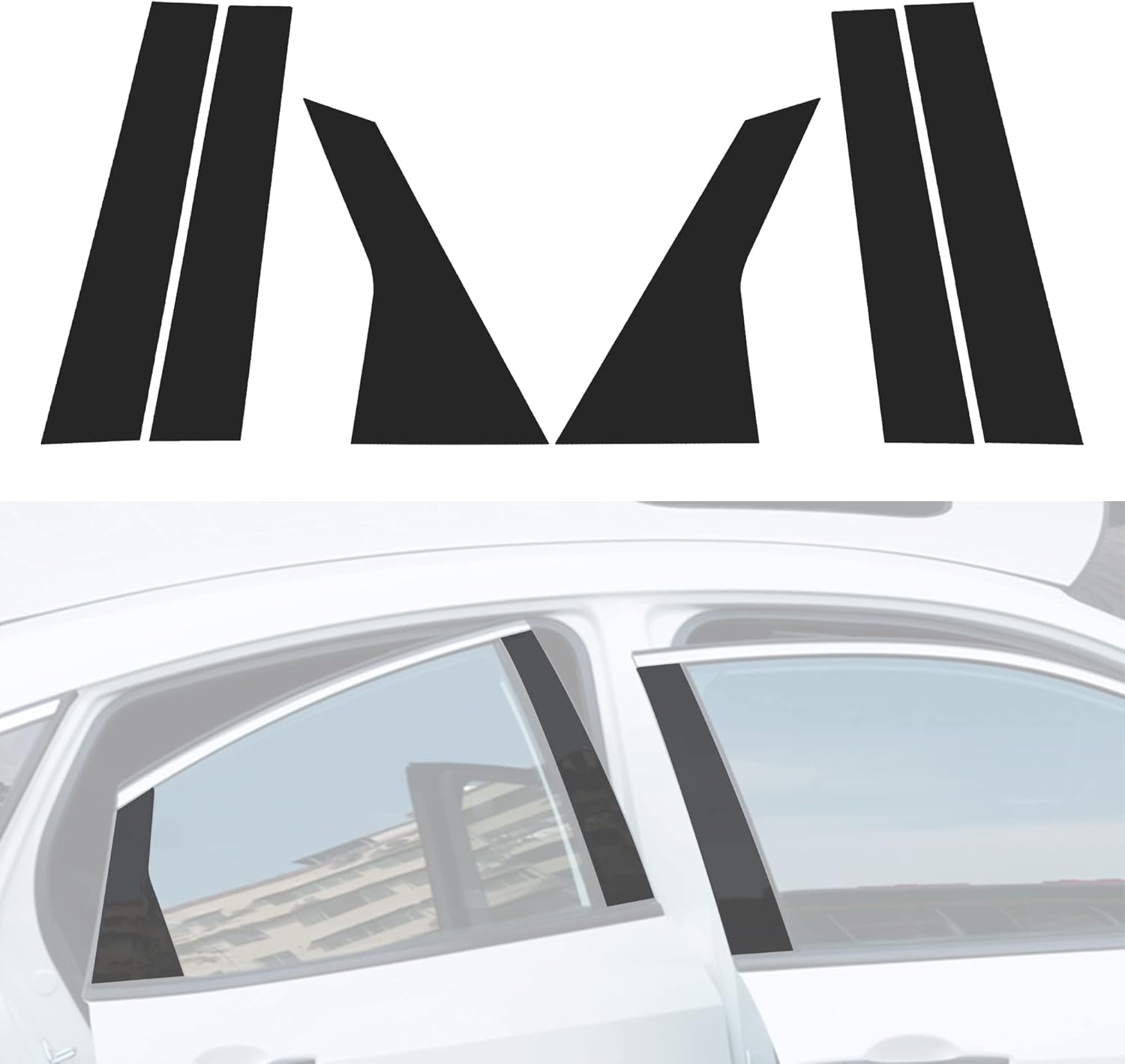 Amazon.com: TOMALL Car Window Pillar Post Vinyl Stickers Compatible ...