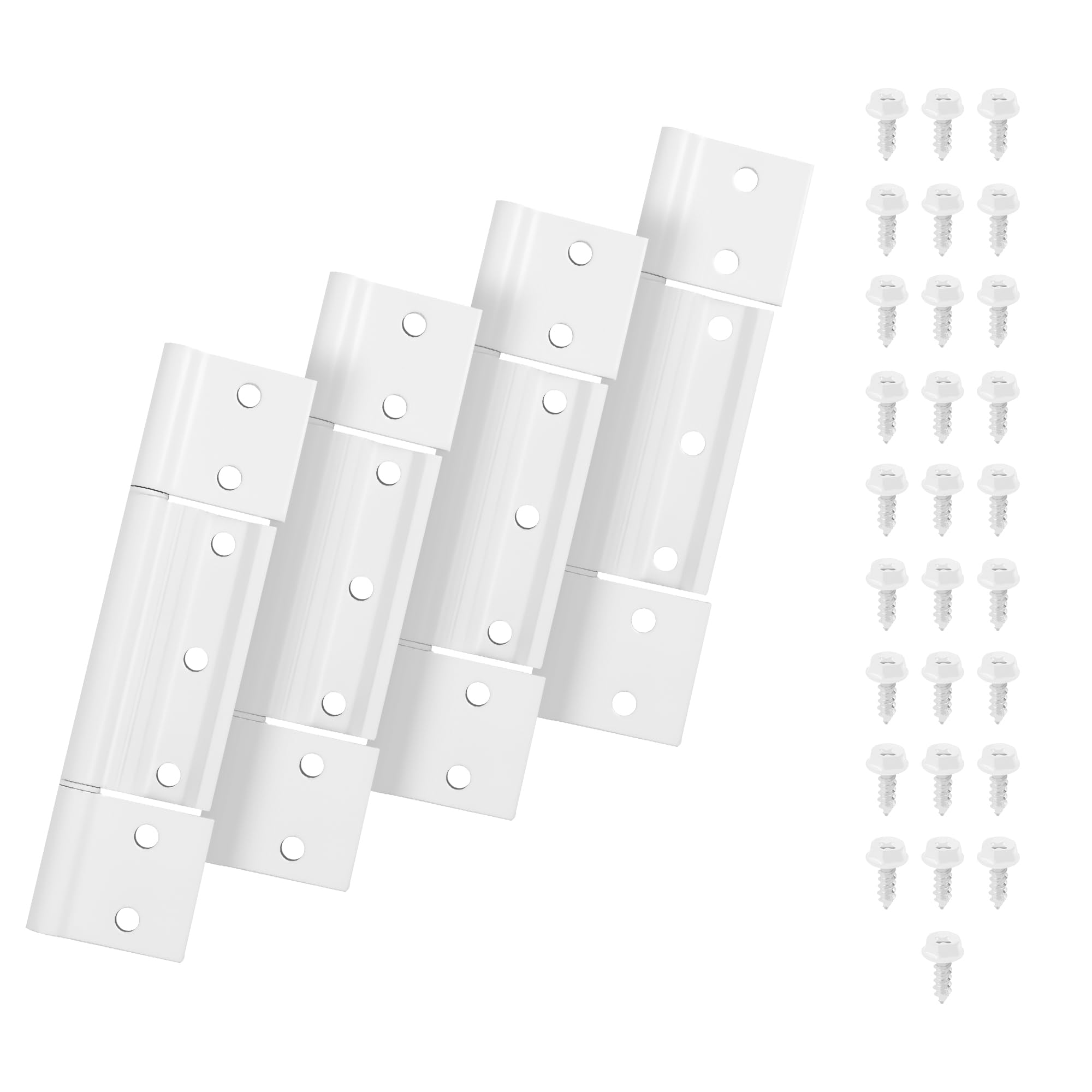 (4 Pcs) Storm Door Hinge, White Aluminum 1/8 inch Grooved Center White ...