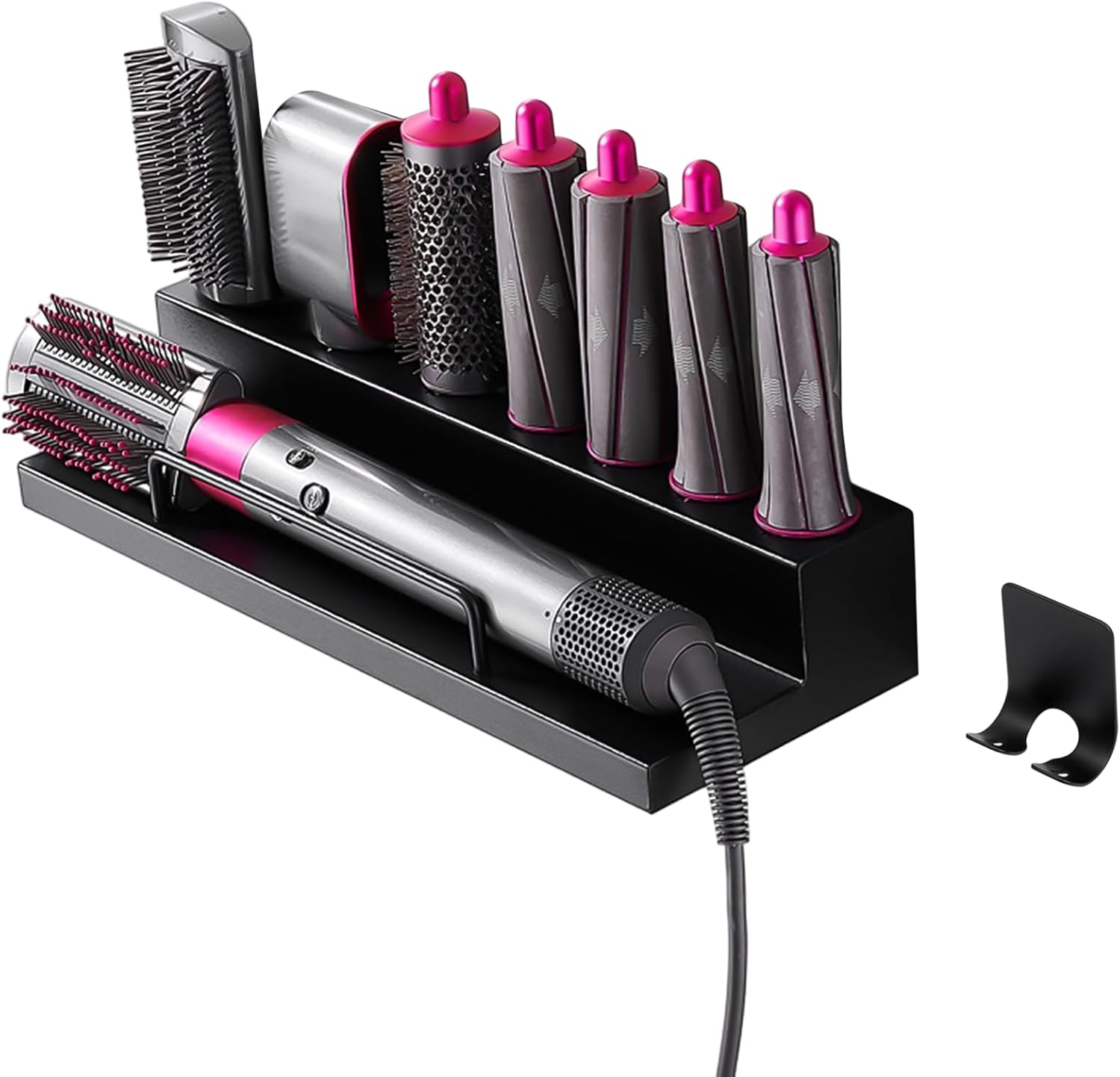 Amazon.com: Wall-Mounted Hair Dryer Holder, Storage Shelf Compatible ...