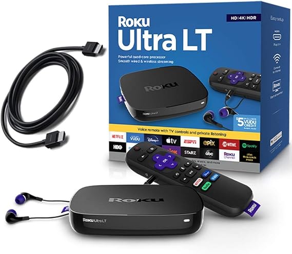 Amazon.com: Roku Ultra LT 4K/HDR/HD Streaming Player with Enhanced ...