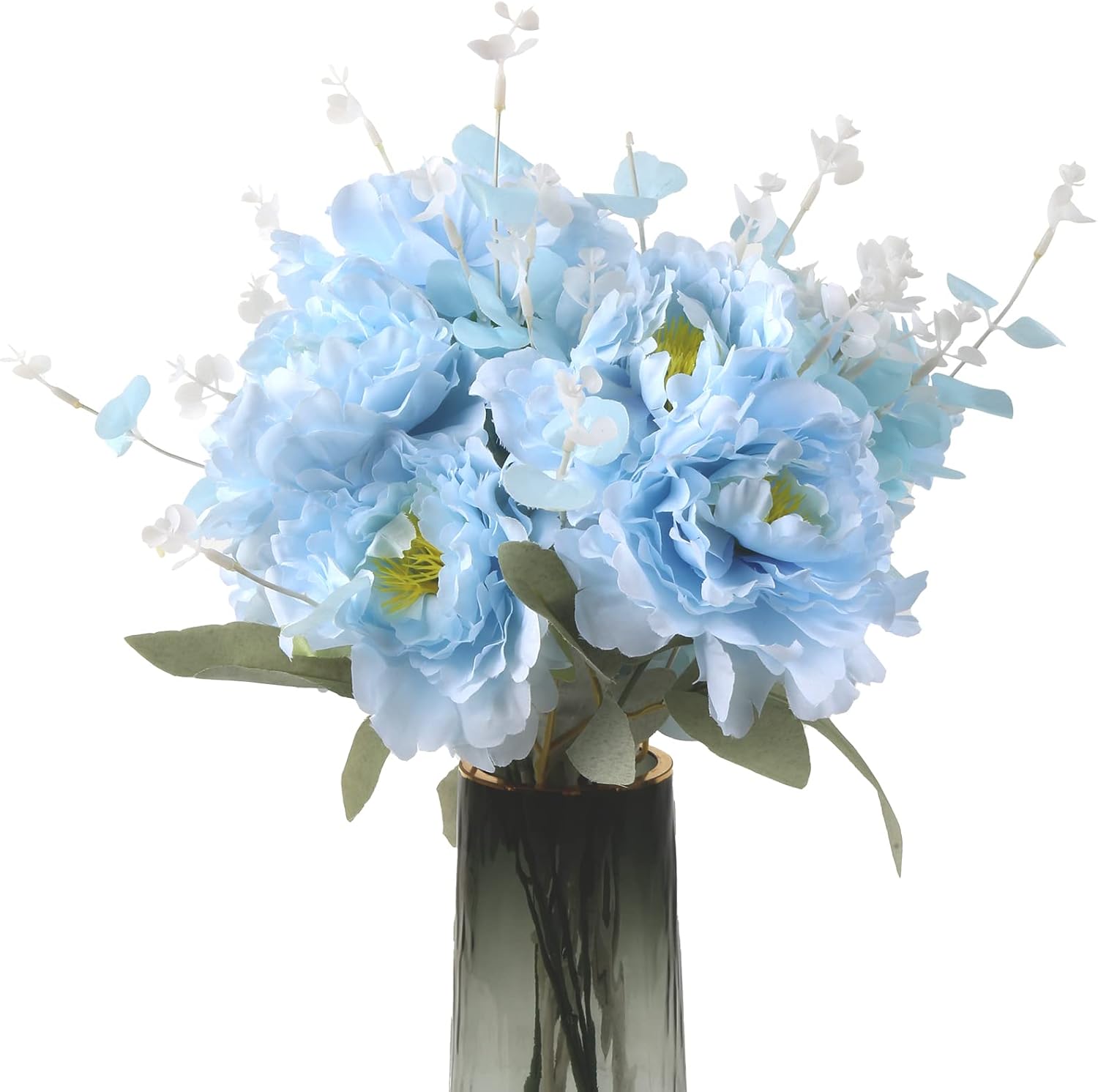 Amazon.com: IPOPU Baby Blue Peonies Artificial Flowers with Money ...