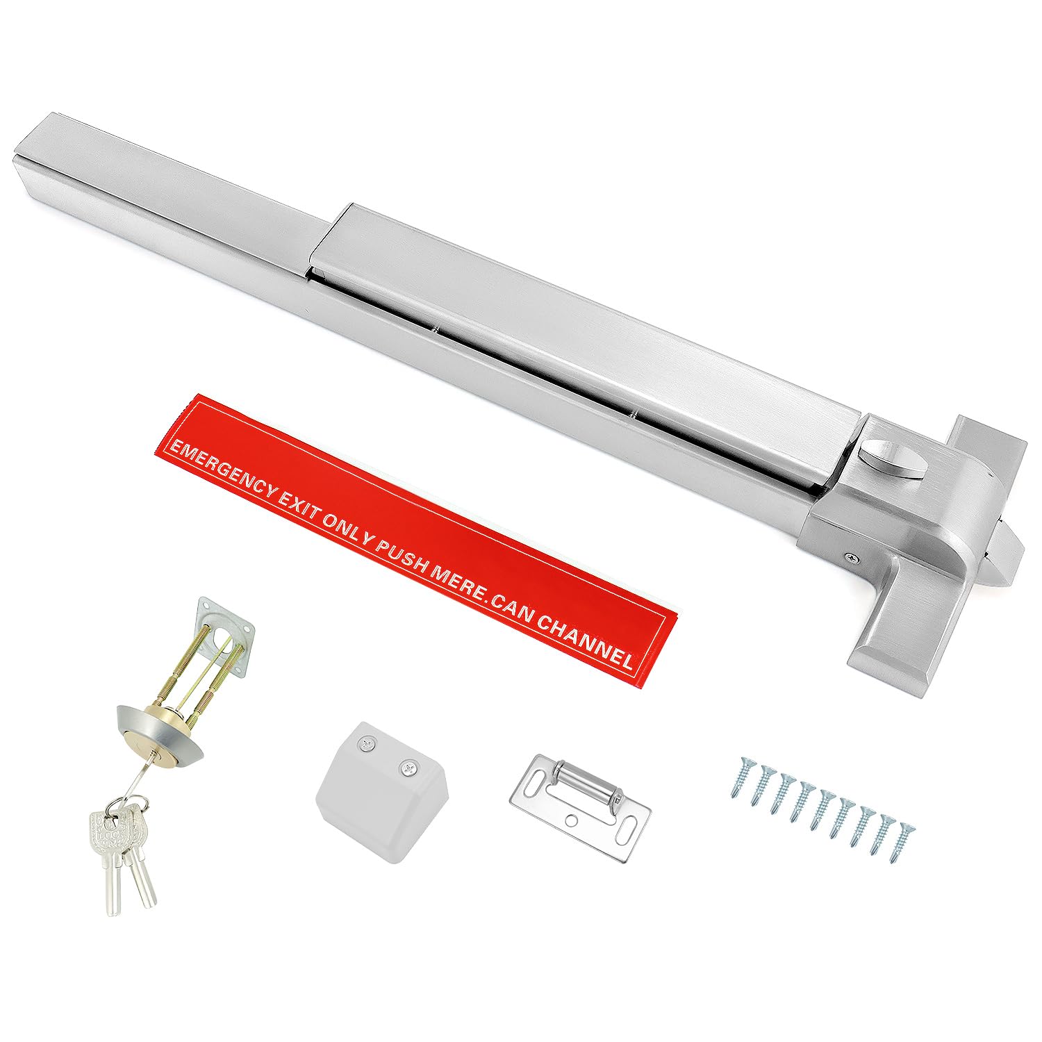 QWORK Door Security Bar, Heavy-Duty Steel Push Bar Emergency Exit Door ...