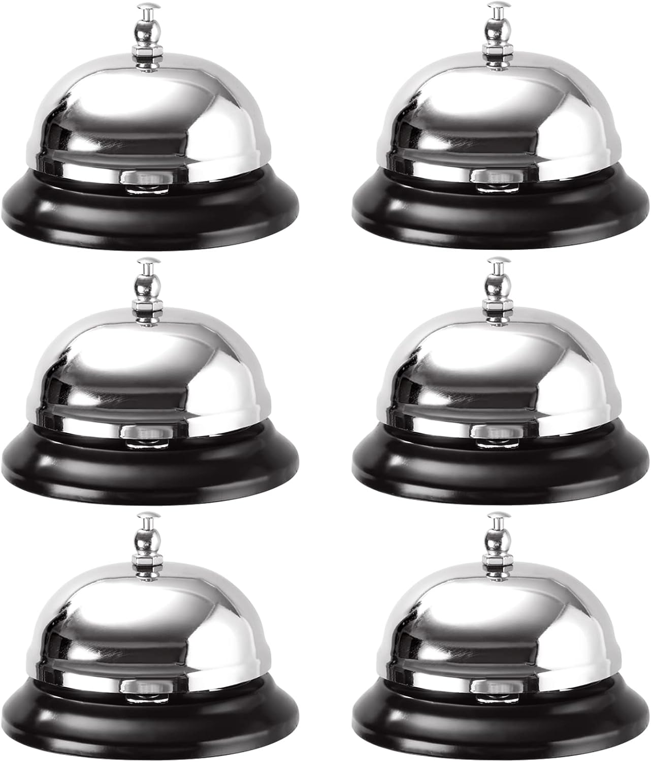 JMIATRY 6 Pack Reception Call Bell, 3.38 inch/8.5cm Diameter Chrome ...