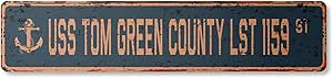 Amazon.com: USS Tom Green County LST 1159 Vintage Plastic Street Sign ...