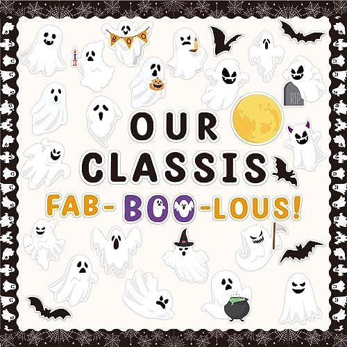 Amazon.com: 4Ft DIY Halloween Bulletin Board Decorations Ghosts Cutouts ...
