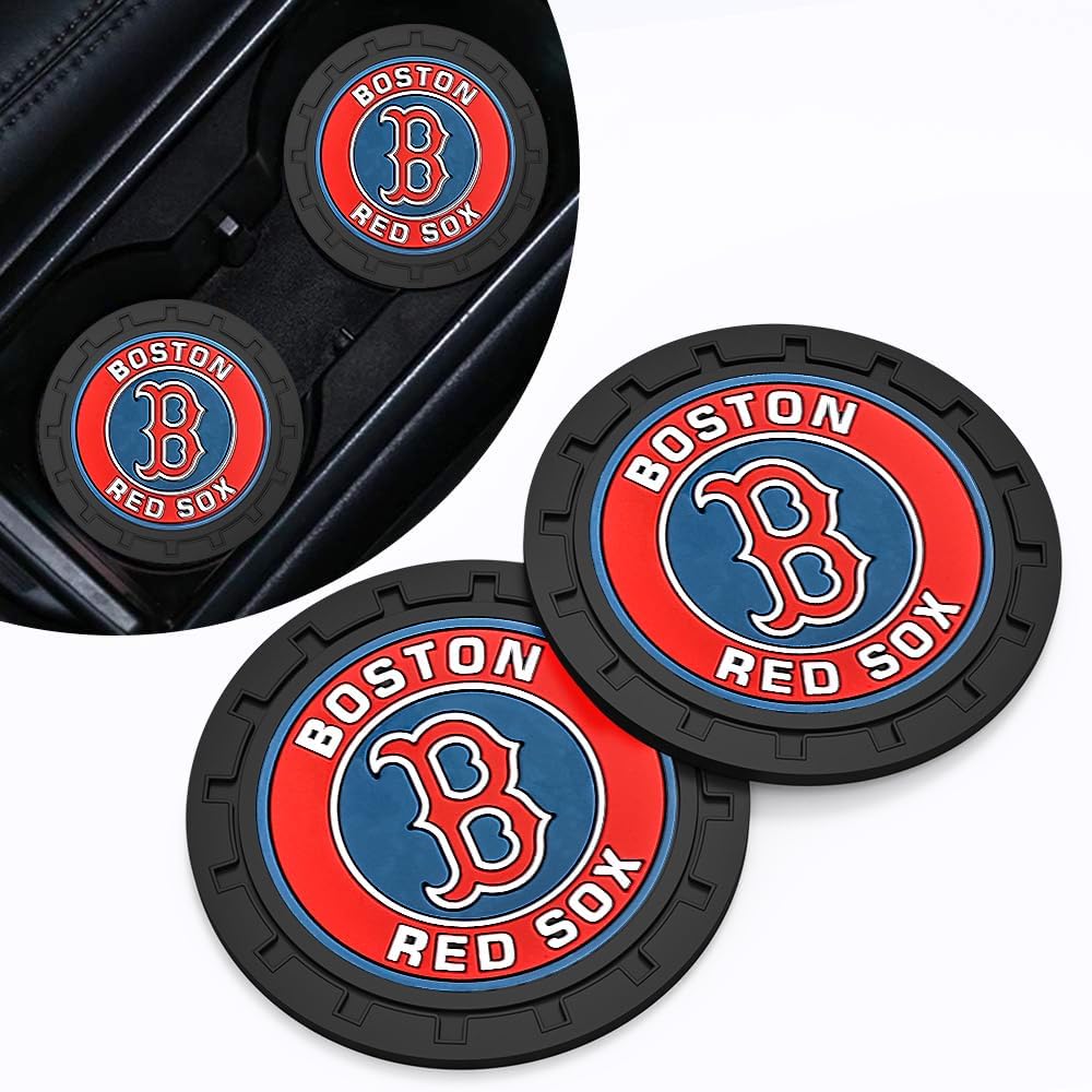 Amazon.com: Red Sox Car Cup Holder Coasters for Baseball Fans,Boston ...