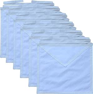 Amazon.com: Masonic Member Aprons Set 12 Pack White Cotton Cloth for ...