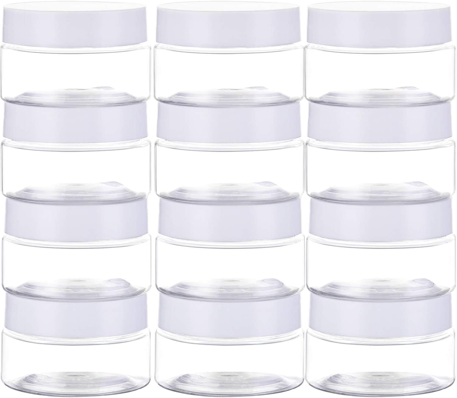 Empty 12 Pack Clear Plastic Slime Storage Favor Jars Wide-mouth Plastic ...