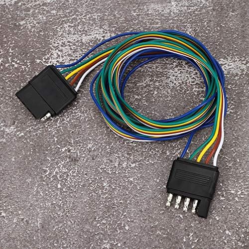 Amazon.com: 5-Pin Flat Connector Plug 72in Color Coded Wires Wiring ...