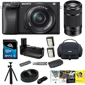 Sony Alpha a6400 Mirrorless Digital Camera with 16-50mm Lens (Black) Bundle with E-Mount Lens ...
