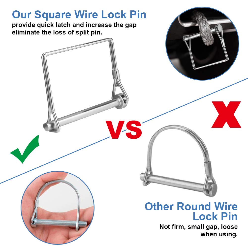 FAVENGO Locking Pin, Heavy Duty Safety Coupler Pin,Square Loop Wire ...