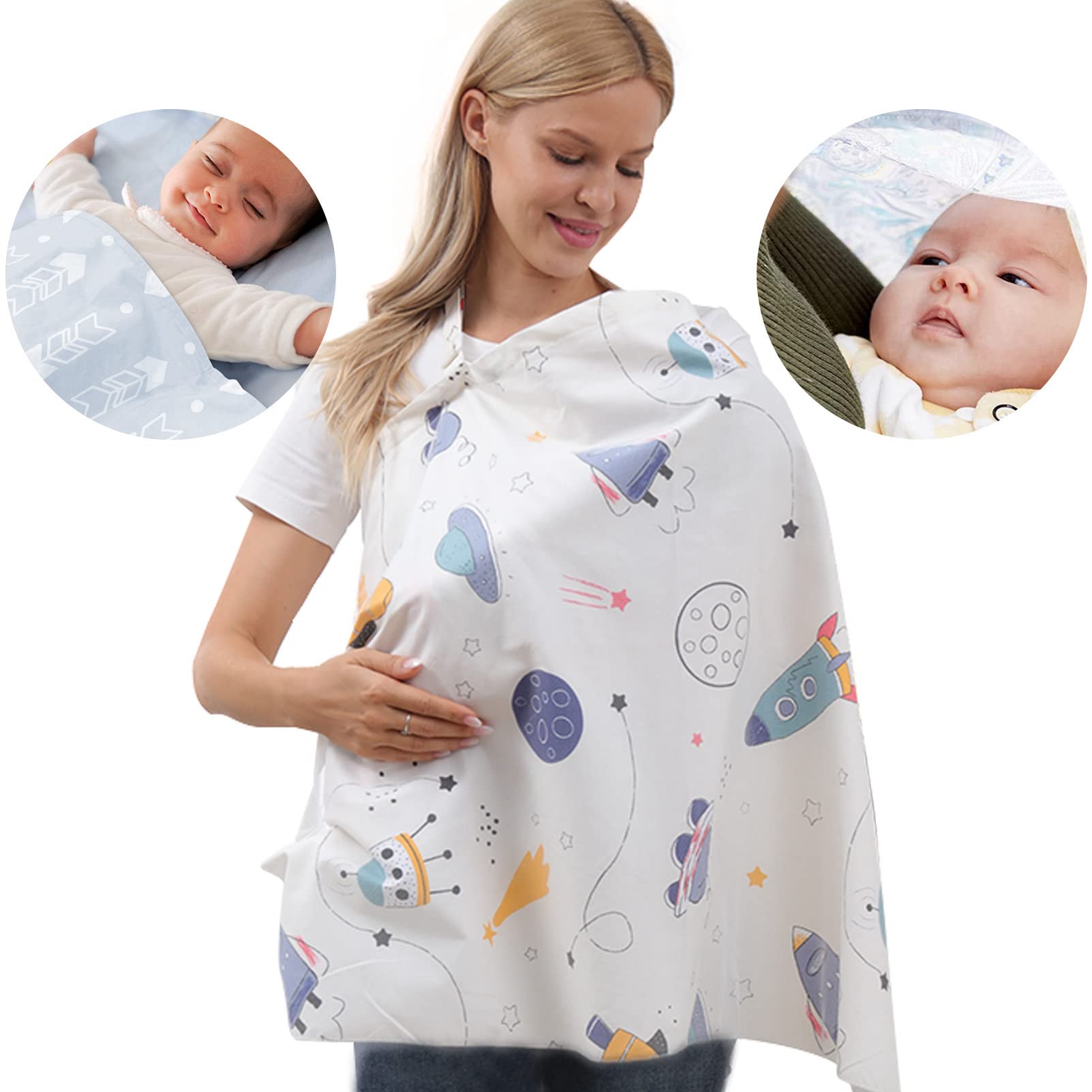 Breastfeeding Cover,Nursing Cover,Breastfeeding Shawl Apron for Full ...