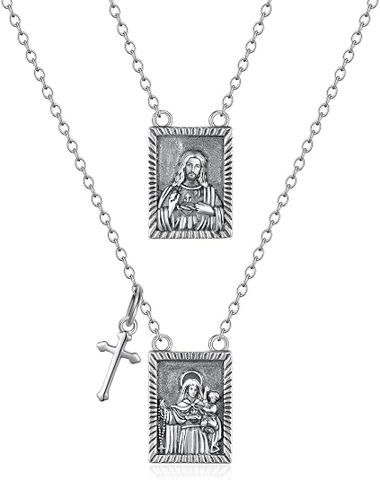 Amazon.com: Scapulars Catholic Necklace for Women 925 Sterling Silver ...