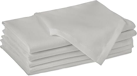 Encasa XO Light Grey Cloth Napkins Set of 6, 17x17 in | Solid Color ...