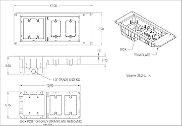 Arlington TVB613-1 Recessed TV Outlet Box with Paintable Trim Plate ...