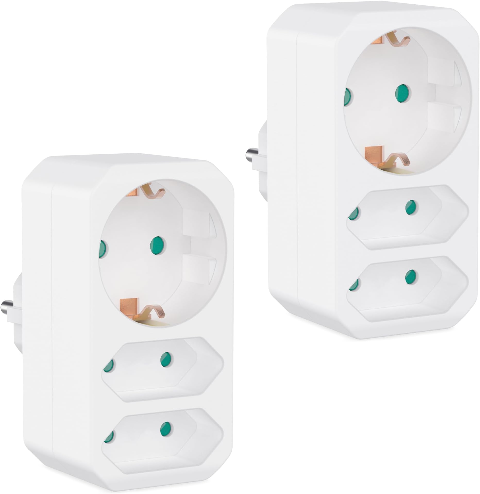 benon 2er Set Mehrfachstecker Weiß - Steckdosen-Adapter mit ...