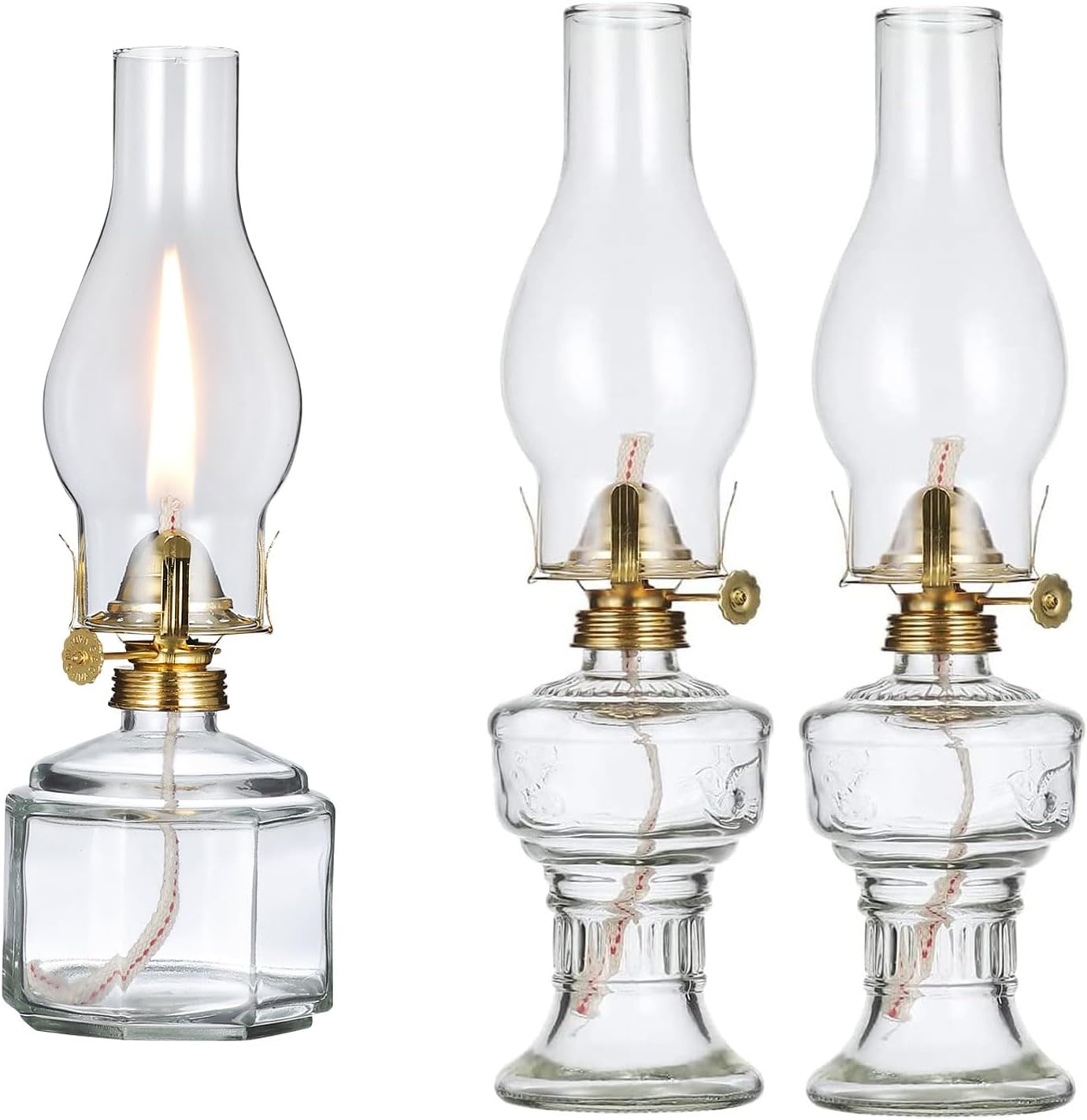 Amazon.com: DNRVK Large Clear Oil Lamp Lantern Chamber Kerosene Lamp ...
