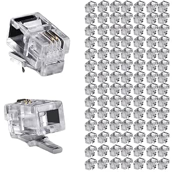 Amazon.com: ZGZDWZYQYA 100 Piece Modular Telephone Plug RJ11 6P6C 6P4C ...