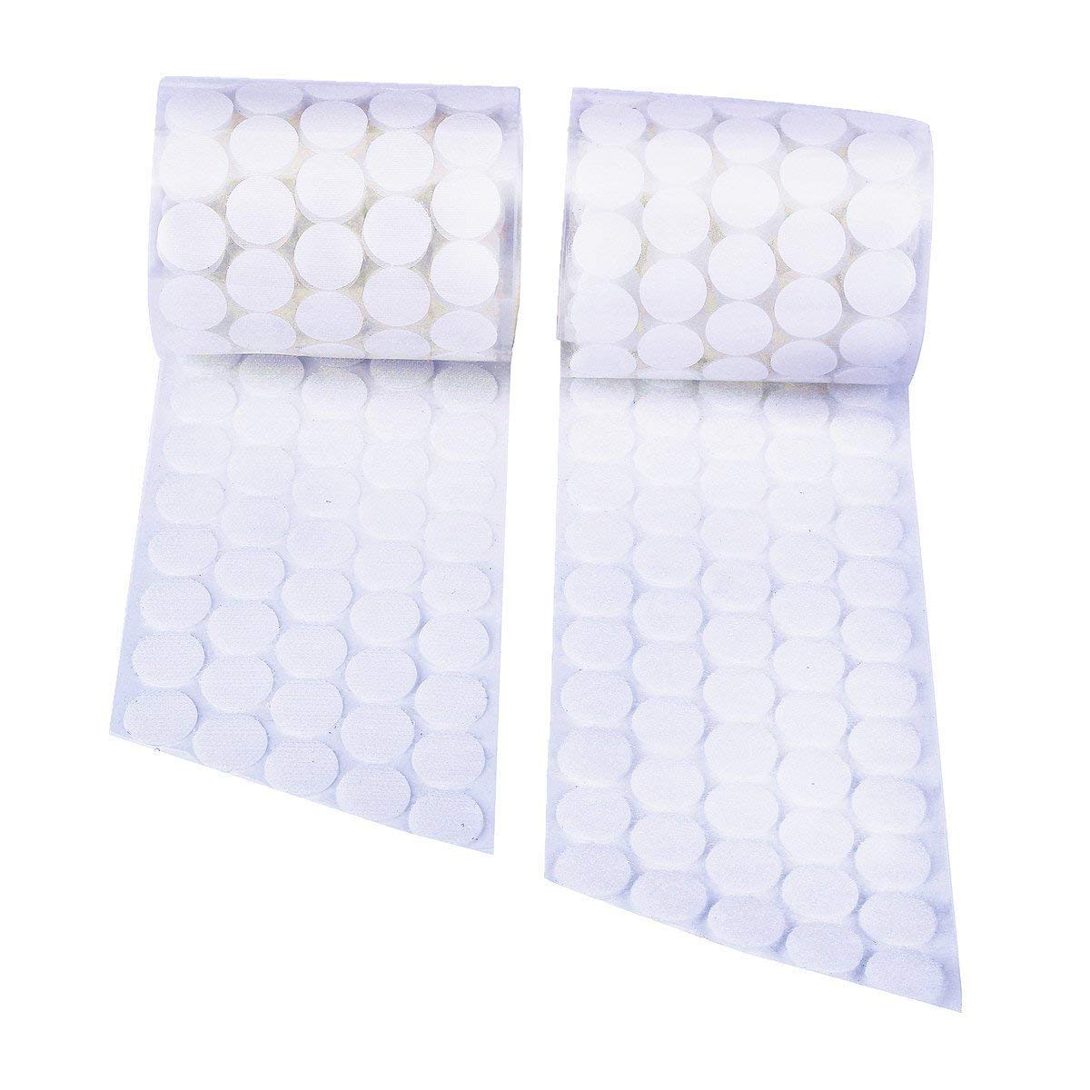 Royalkart 200 Pcs Set Self Adhesive White Hook And Loop Round Dots 18mm ...