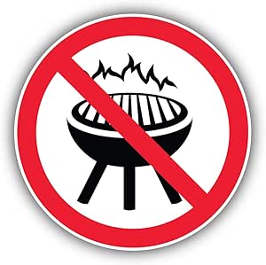 Amazon.com: No BBQ Barbecue Prohibition Vinyl Sticker Decal Car Bumper ...