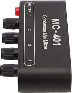 Amazon.com: Condenser Microphone Mixer, Dynamic Sound 4-in-1-out 3.5mm ...