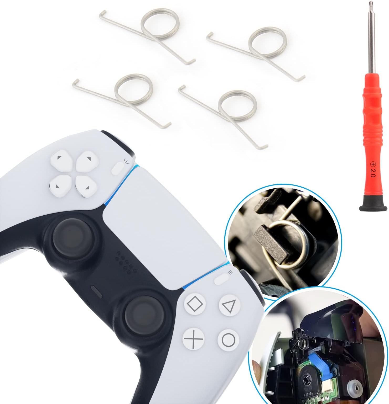 4Pcs Ressort Gachette Manette L2 R2 pour PS5 Poignée Boutons Réparation ...