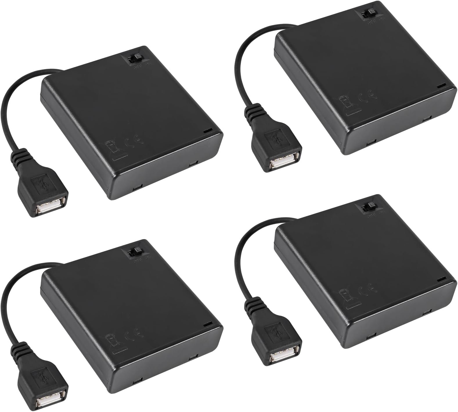 Amazon.com: 4PCS 4 Slots AA Battery Holder AA Battery Box 6V AA Battery ...