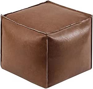 Amazon.com: Stuffable Ottoman Storage Pouf, 16 inch Leather Floor ...
