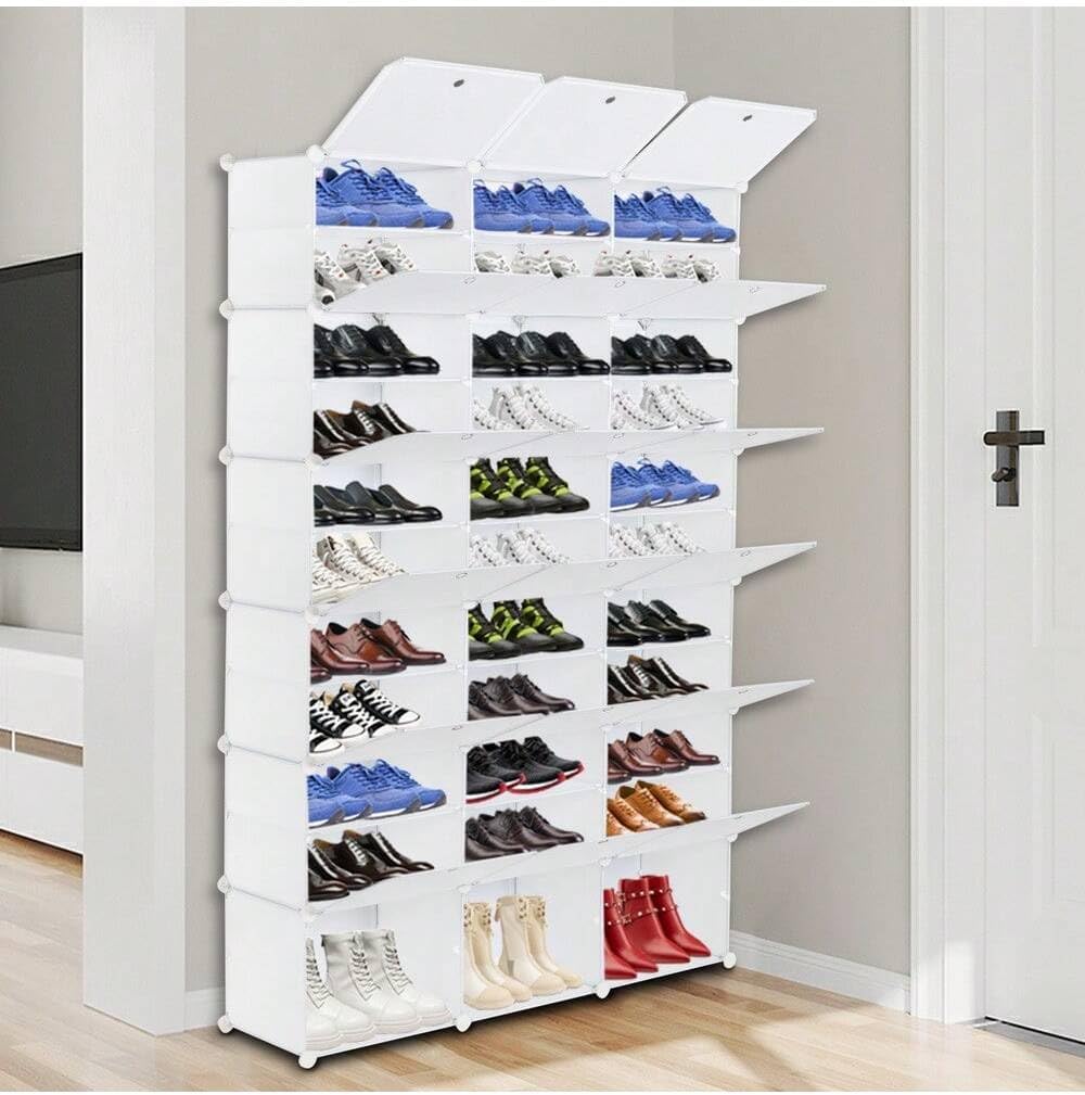 Amazon.com: 12-Tier 72 Pairs Portable Shoe Rack Organizer 36 Grids ...
