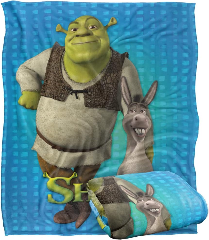 Amazon.com: Trevco Shrek Pals Silky Touch Super Soft Throw Blanket 36 ...