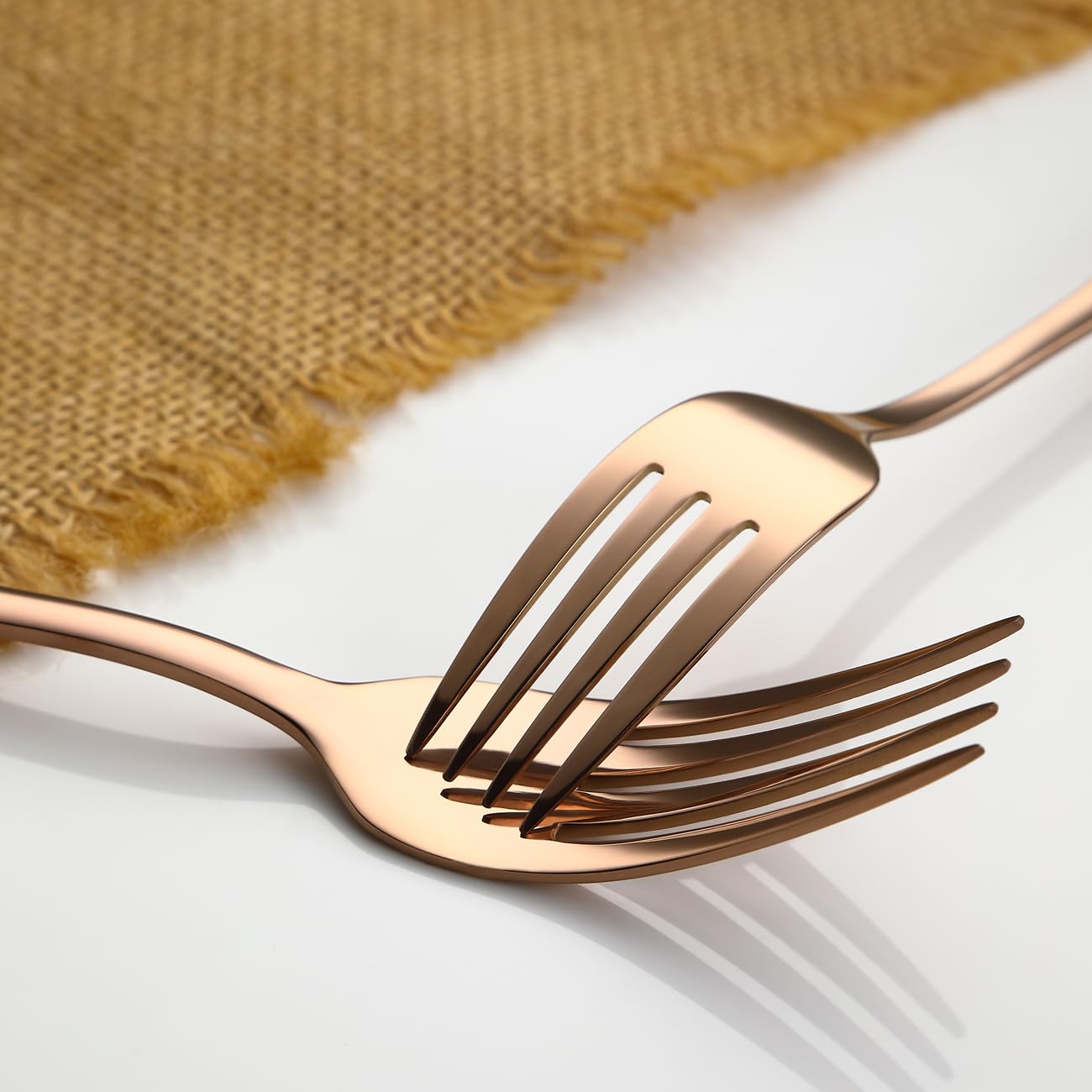 Snapklik.com : Rose Gold Salad Forks Set Of 8, Stainless Steel ...