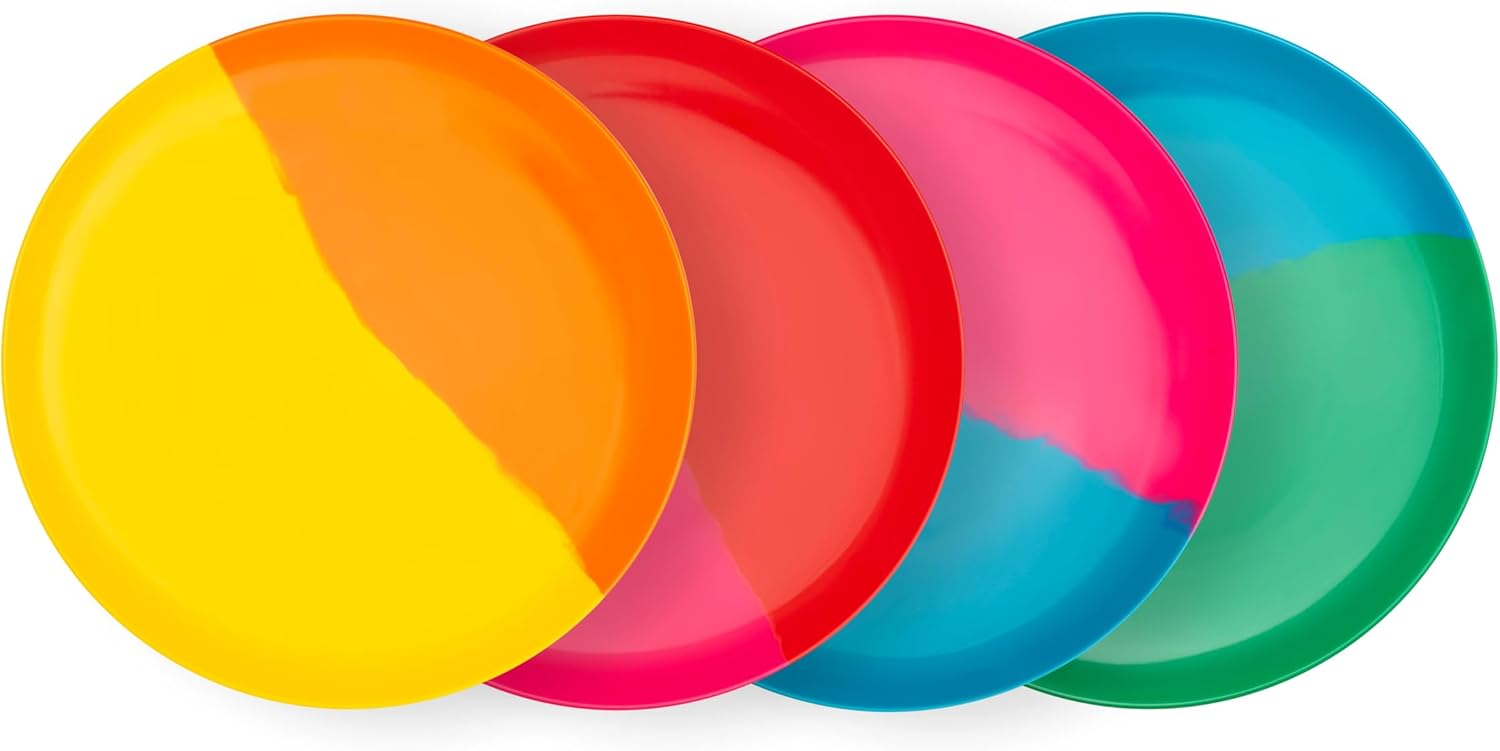 BlissHome Pure Prue Leith Melamine Dinner Plates Set of 4 – Vibrant ...