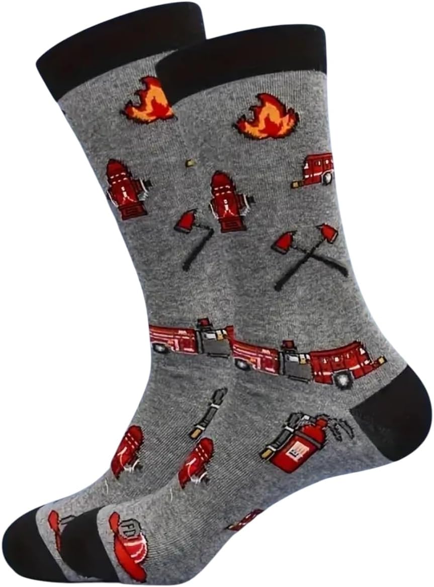 Fireman Socks, Firefighter, Adult UK Size 7-11, Emergency Services ...
