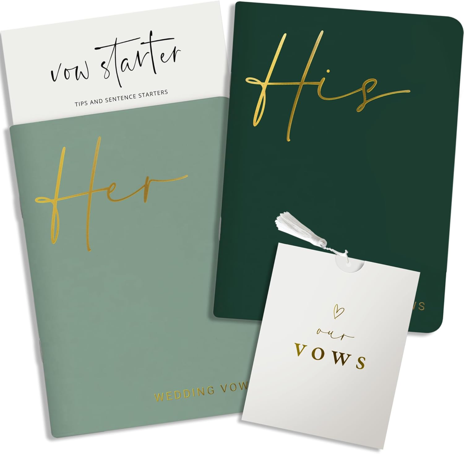 Amazon.com: Wedding Vow Books His and Hers, Gold Foil Lettering ...