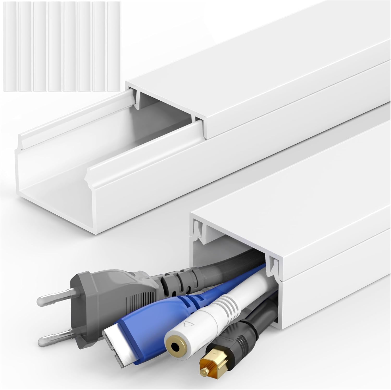 Lot de 8 cache-cordons pour fils au mur, cache-câble, cache-câble ...