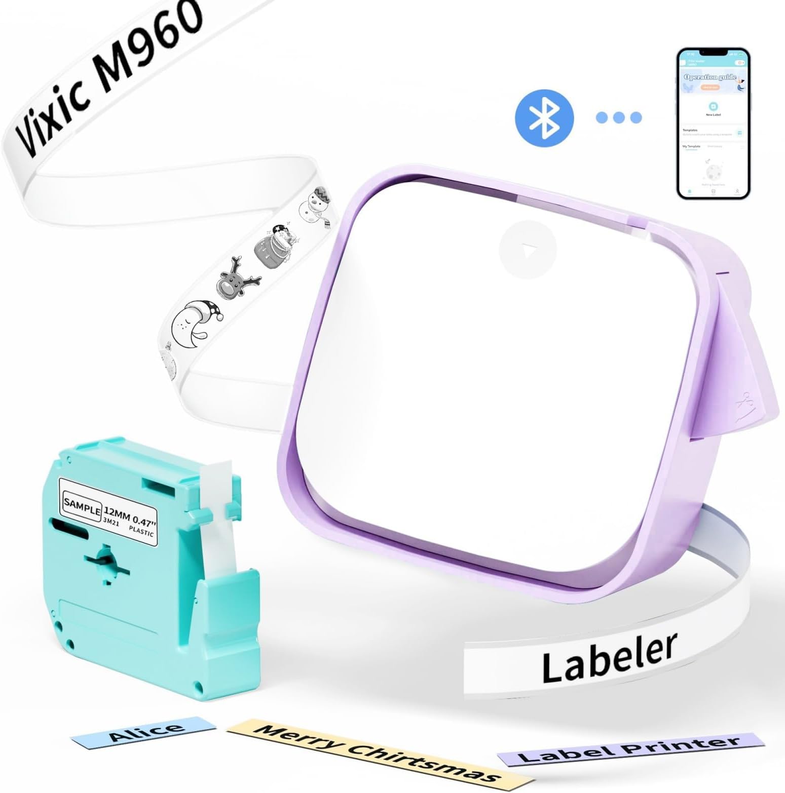 Amazon.com : Vixic Bluetooth Label Maker Machine with Tape, Small Label ...