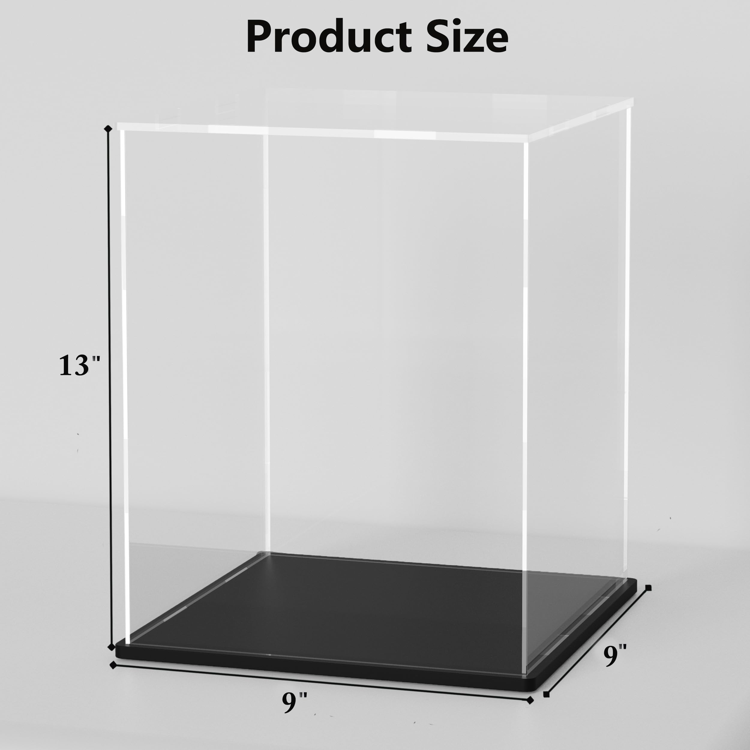CRMPro Clear Acrylic Display Case with Matt Black Base and Lid, Dust ...