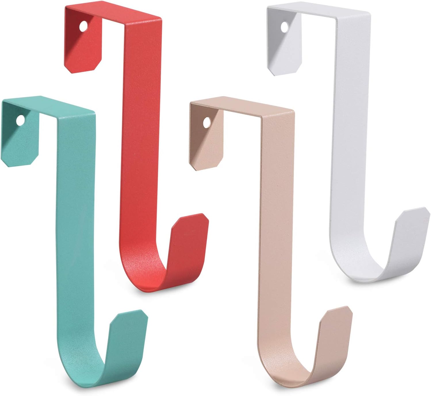 Amazon.com: 4 Pack Over The Door Hooks, Sturdy Metal Single Over Door ...