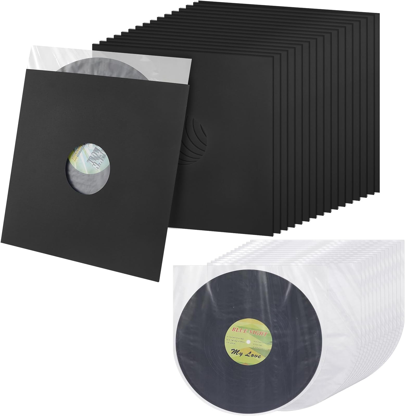 Amazon.com: Henoyso 80 Piece 12 Inch Vinyl Record Sleeves Include 40 ...
