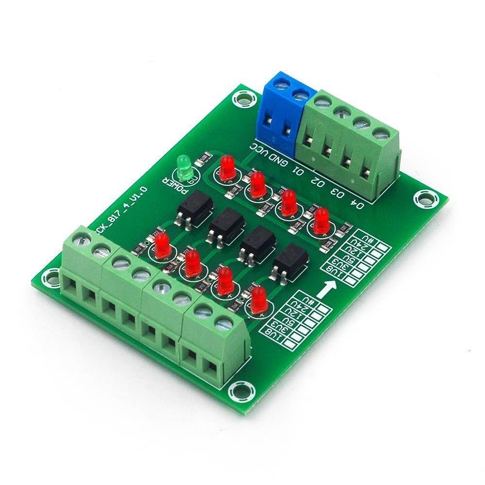 24V to 5V 4 Channel Optocoupler Isolation Board Isolated Module PLC ...