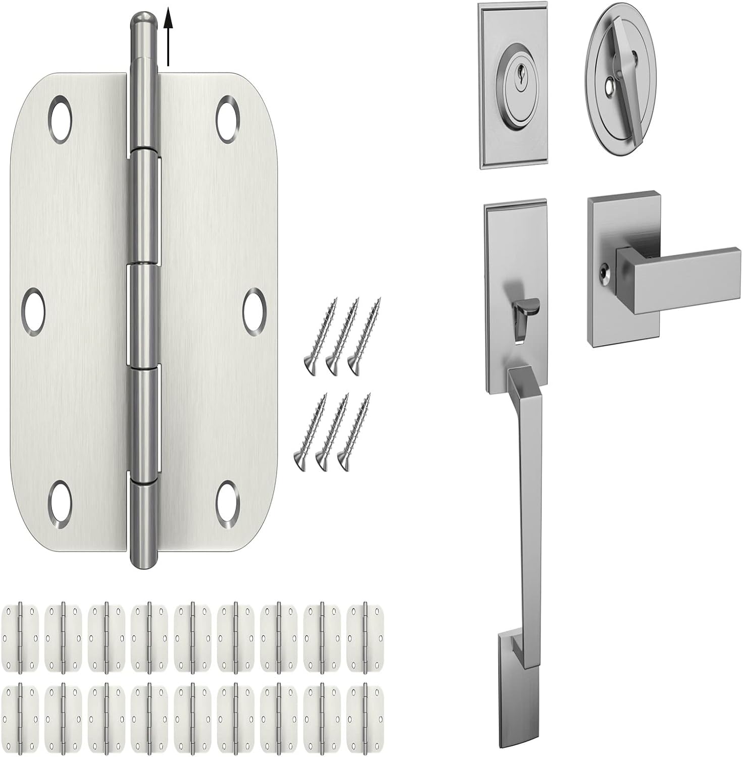 HOSOM Door Hinges 3.5 Inch with 5/8 Radius 18 Pack Plus Front Door ...